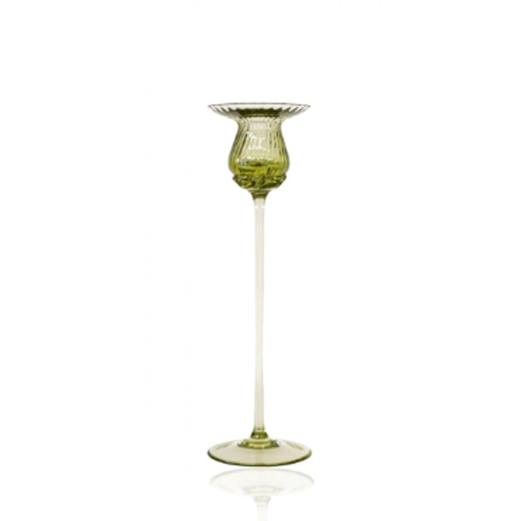 Green Candlestick, Large– Blue Print