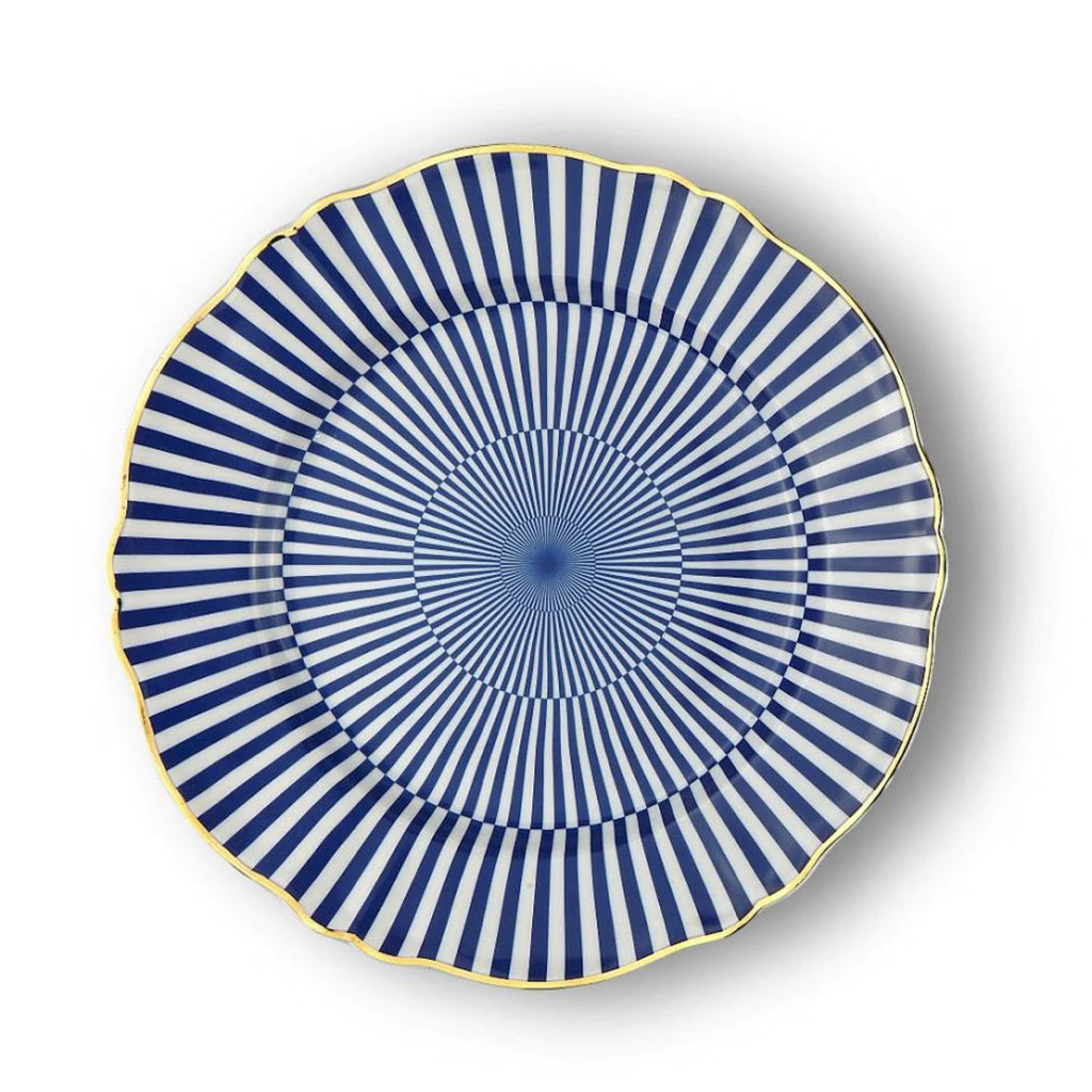 Modern Geometric Dinner Plate, Blue– Blue Print