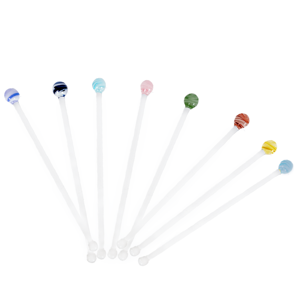 Cocktail Swizzle Sticks Set, Set of 8– Blue Print