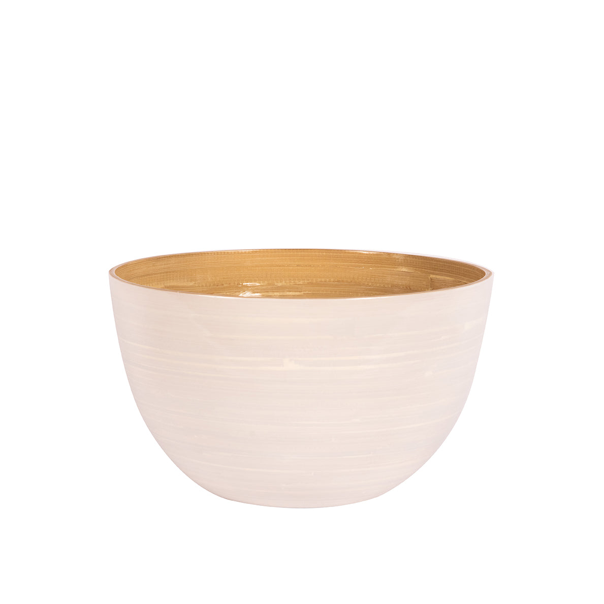 Bamboo Large Serving Bowl, White– Blue Print